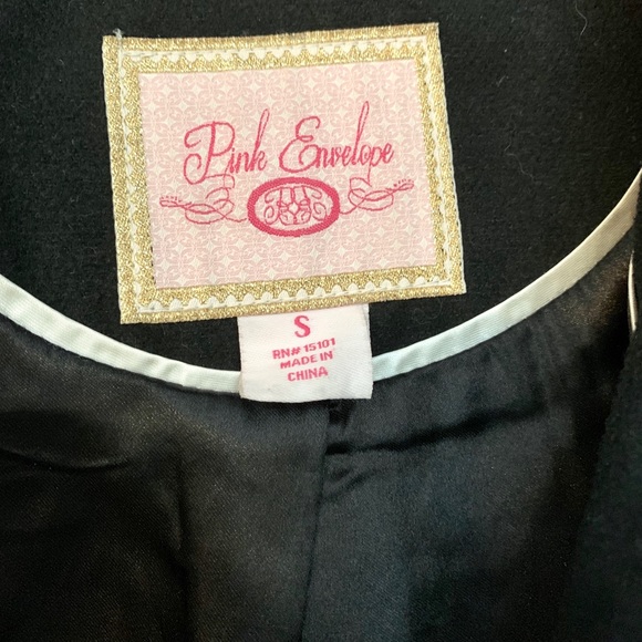 Pink Envelope | Jackets & Coats | Womens Black Button Up Pea Coat ...